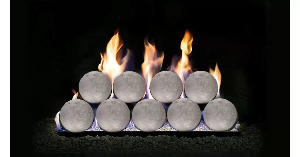 Real Fyre 4-inch Graystone Fyre Spheres, Sets | Grill and Patio