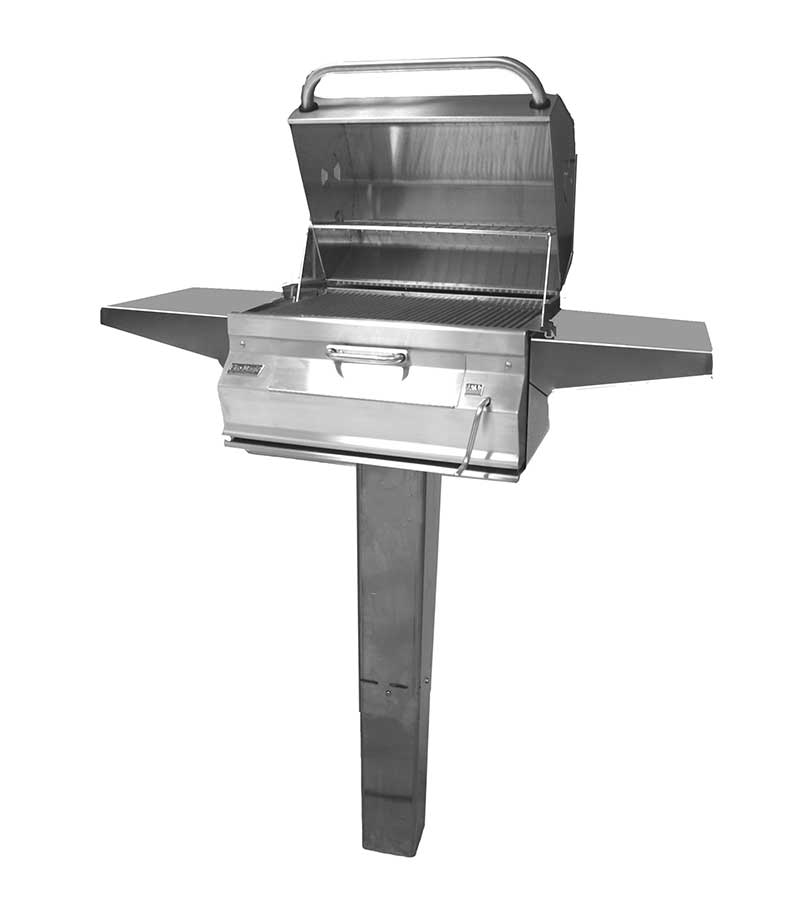Fire Magic 24-inch Charcoal In Ground Post Mount Grill with Smoker Hood ...